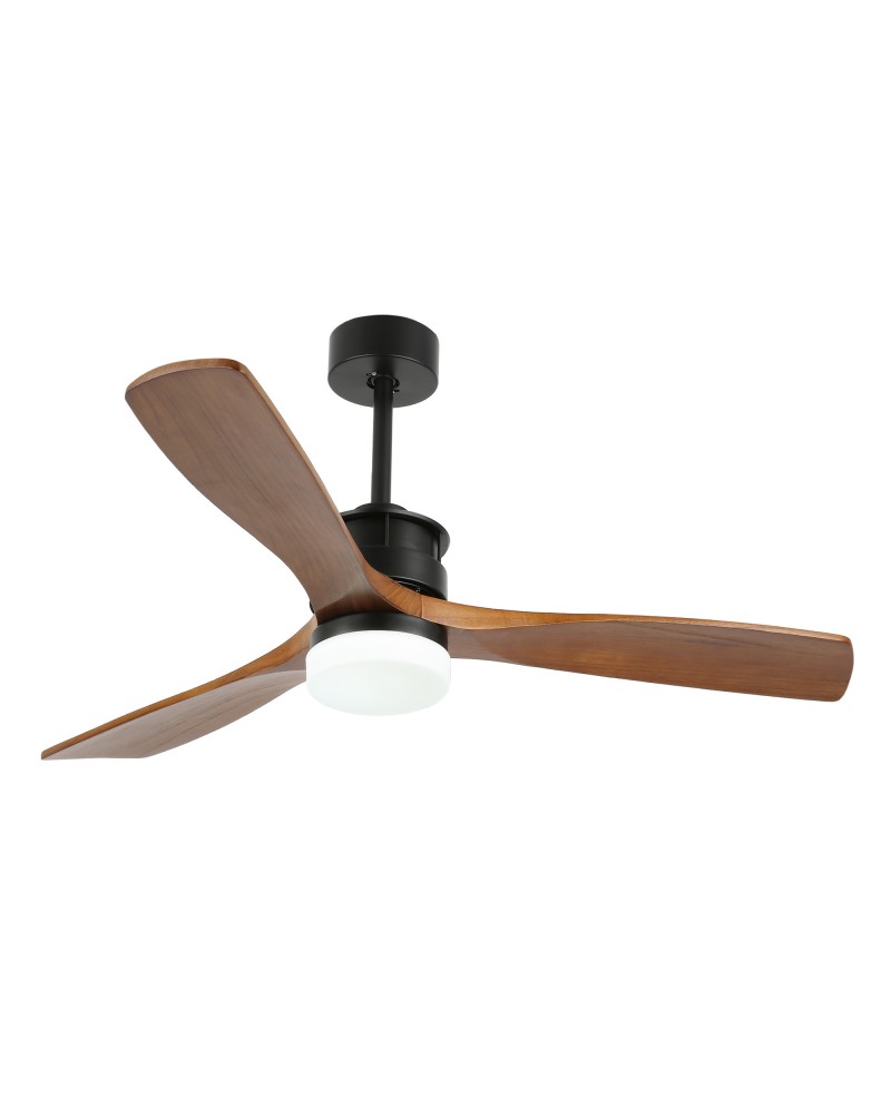 52" Wooden 3-Blade Ceiling Fans with Lights Remote Control and DC Motor
