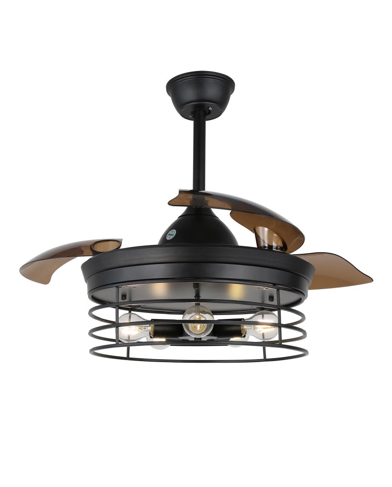 Cusp Barn Modern Industrial 42-In Retractable Ceiling Fan with Remote ...