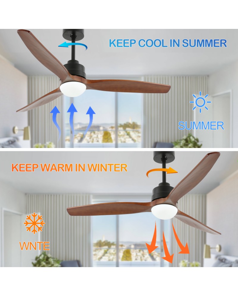 Cusp Barn 52" Wood Ceiling Fan with Lights Remote Control Indoor ...