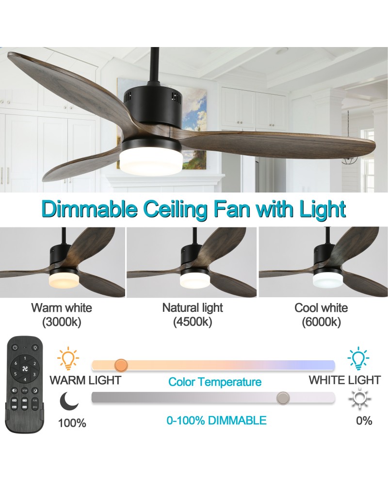 Cusp Barn 52-In Indoor and Outdoor Wood Ceiling Fan with Lights Dc ...