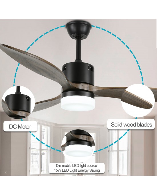 Cusp Barn 52-In Indoor and Outdoor Wood Ceiling Fan with Lights Dc ...