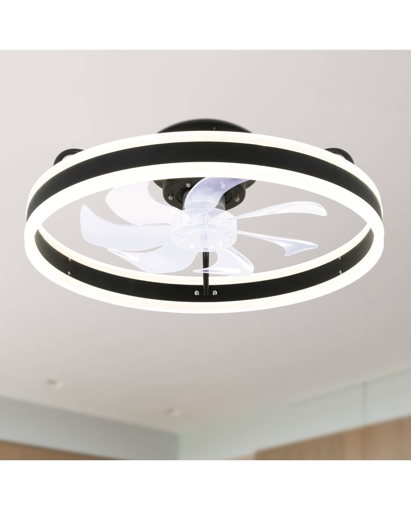 Cusp Barn Low Profile Ceiling Fan with Lights Flush Mount 6 Speeds ...