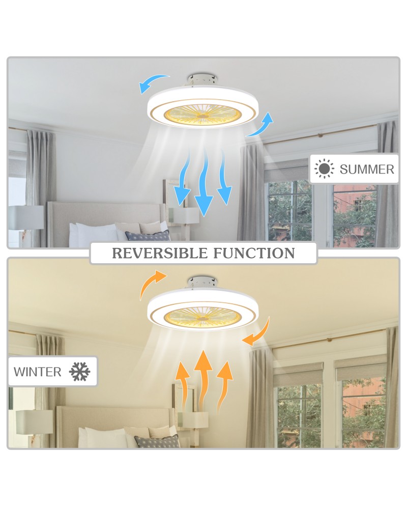 Cusp Barn Enclosed Low Profile Ceiling Fan with Lights and APP Control ...